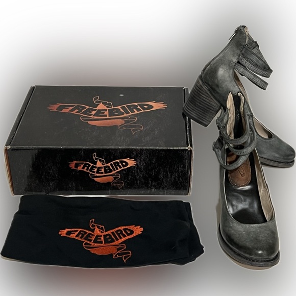 Freebird by Steven | Shoes | Freebird Randi Shoes New Black Leather Sz 9 Smoke Mary Jane Mid ...